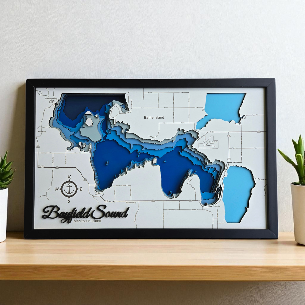 Bayfield Sound (Manitoulin Island) Bathymetric Portrait | TD Craft Store
